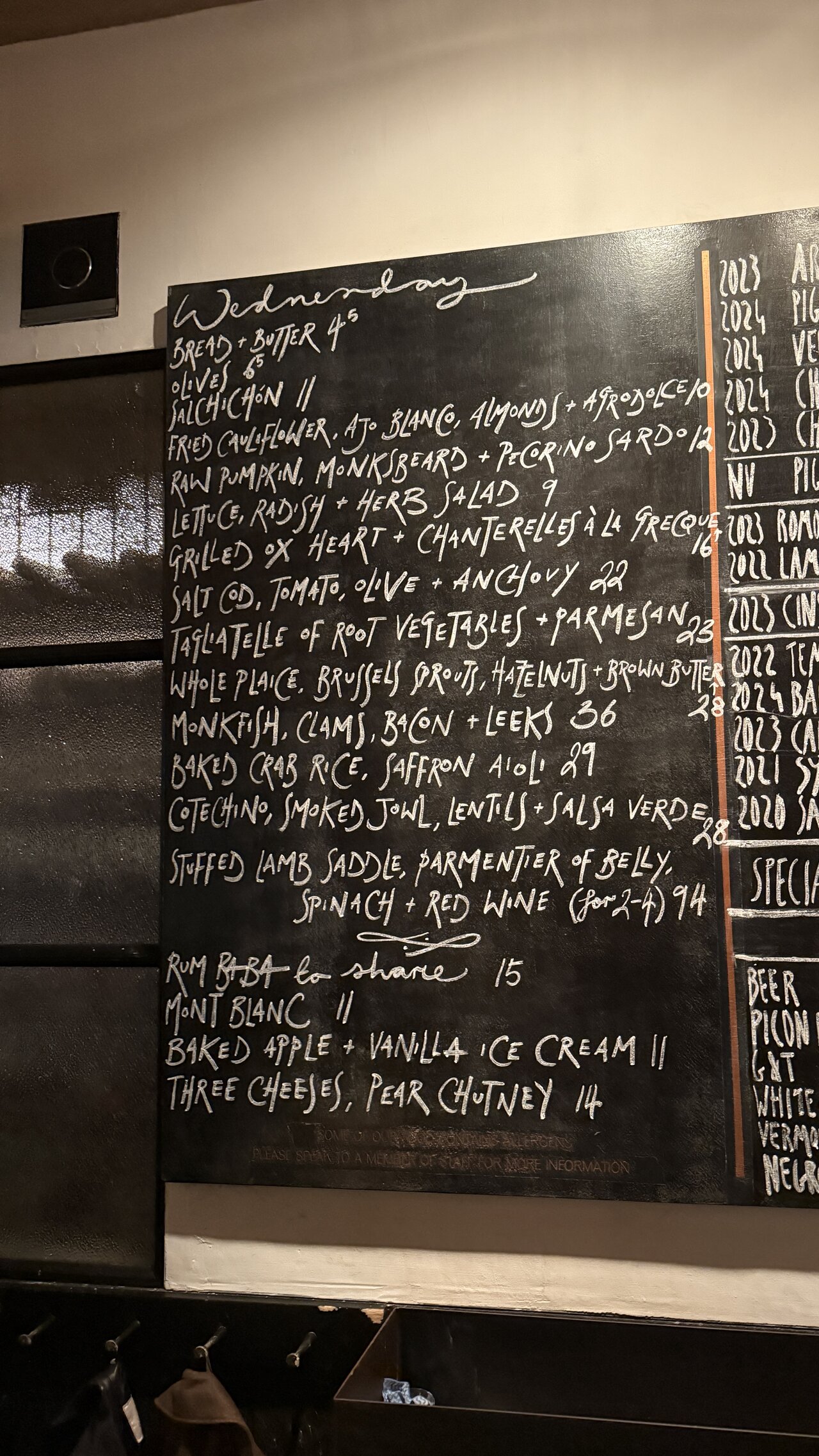 Menu - Westerns Laundry